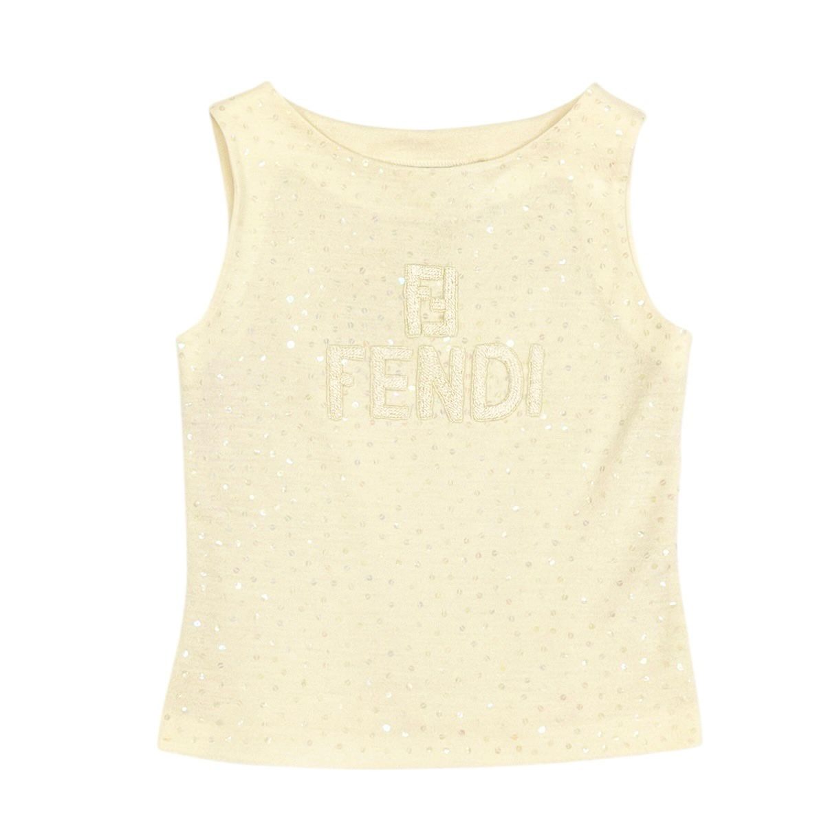 Fendi Ivory Logo Knit Tank Top – Treasures of NYC
