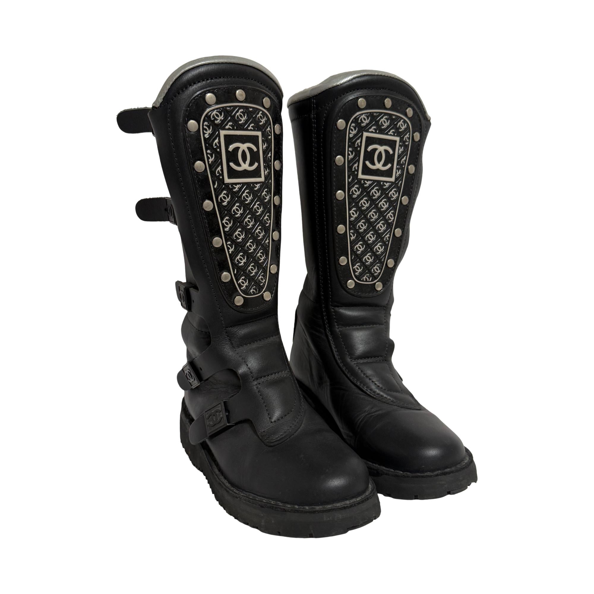 Chanel Black 2003 Motorcycle Boots – Treasures of NYC