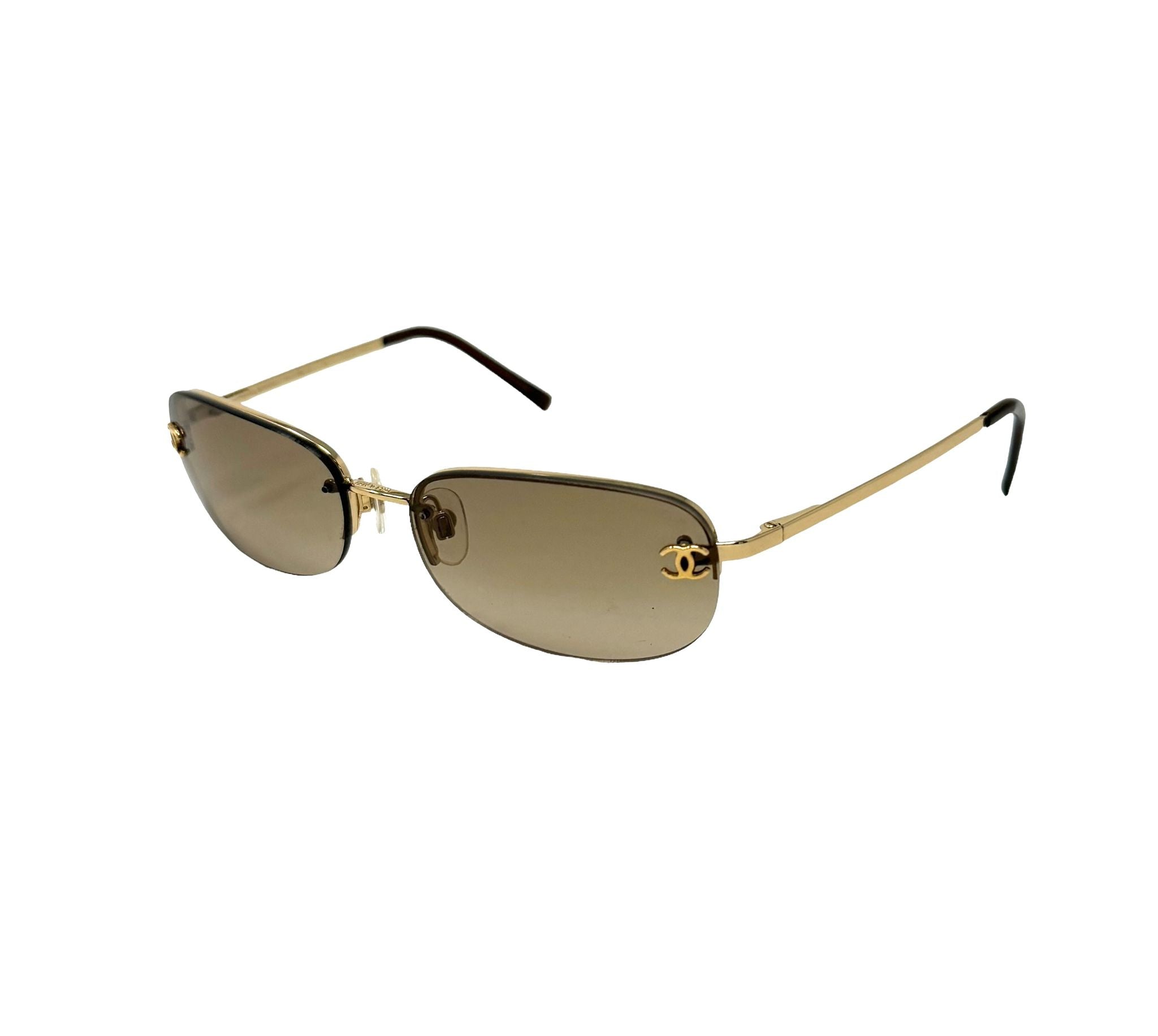 Chanel Bronze Logo Rimless Micro Sunglasses – Treasures of NYC