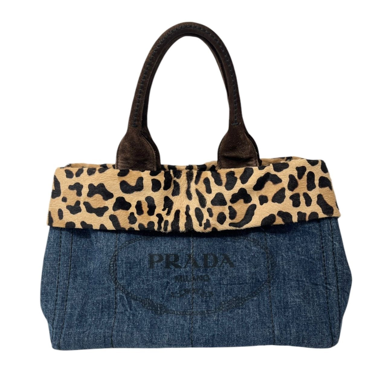 Prada Cheetah Print Denim Top Handle Bag – Treasures of NYC