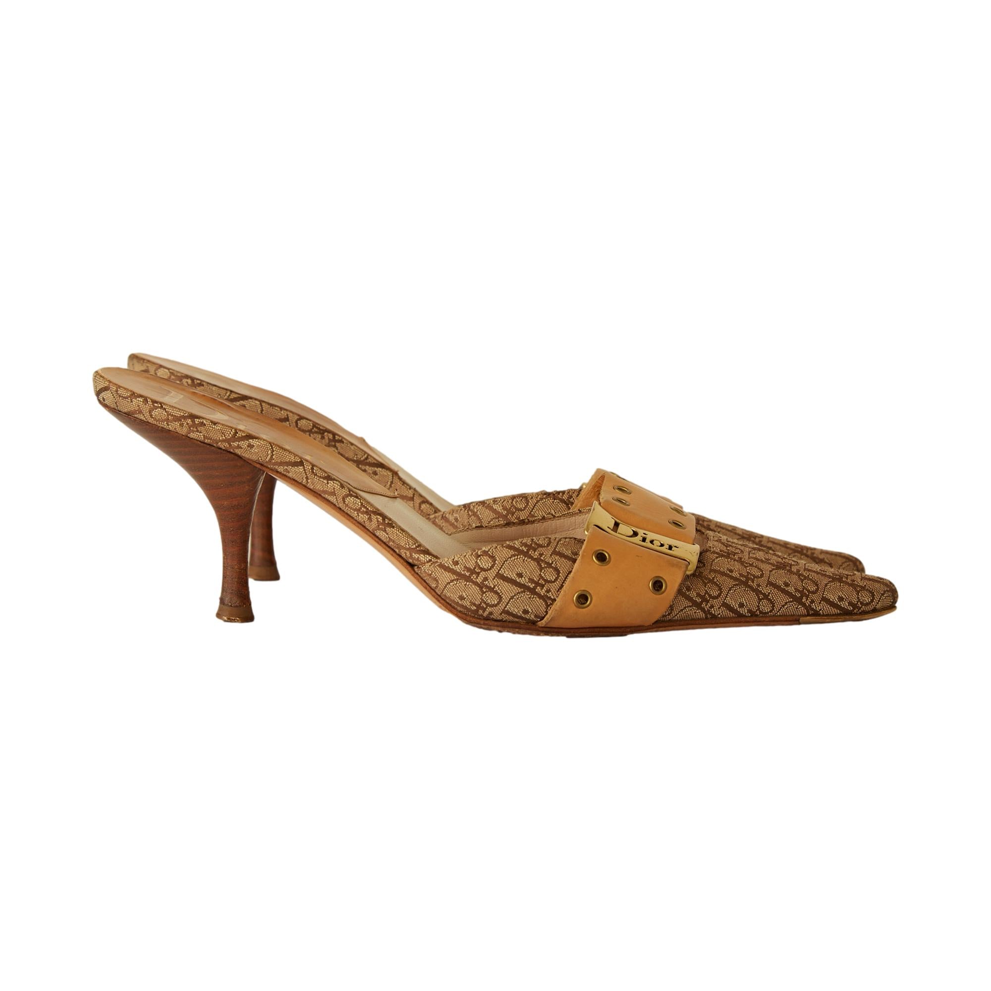 Dior Tan Logo Grommet Heels – Treasures of NYC