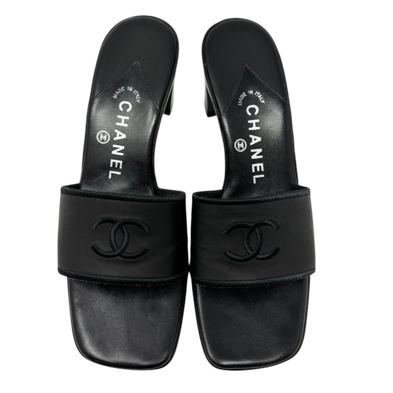 Chanel Black Logo Block Heels – Treasures of NYC