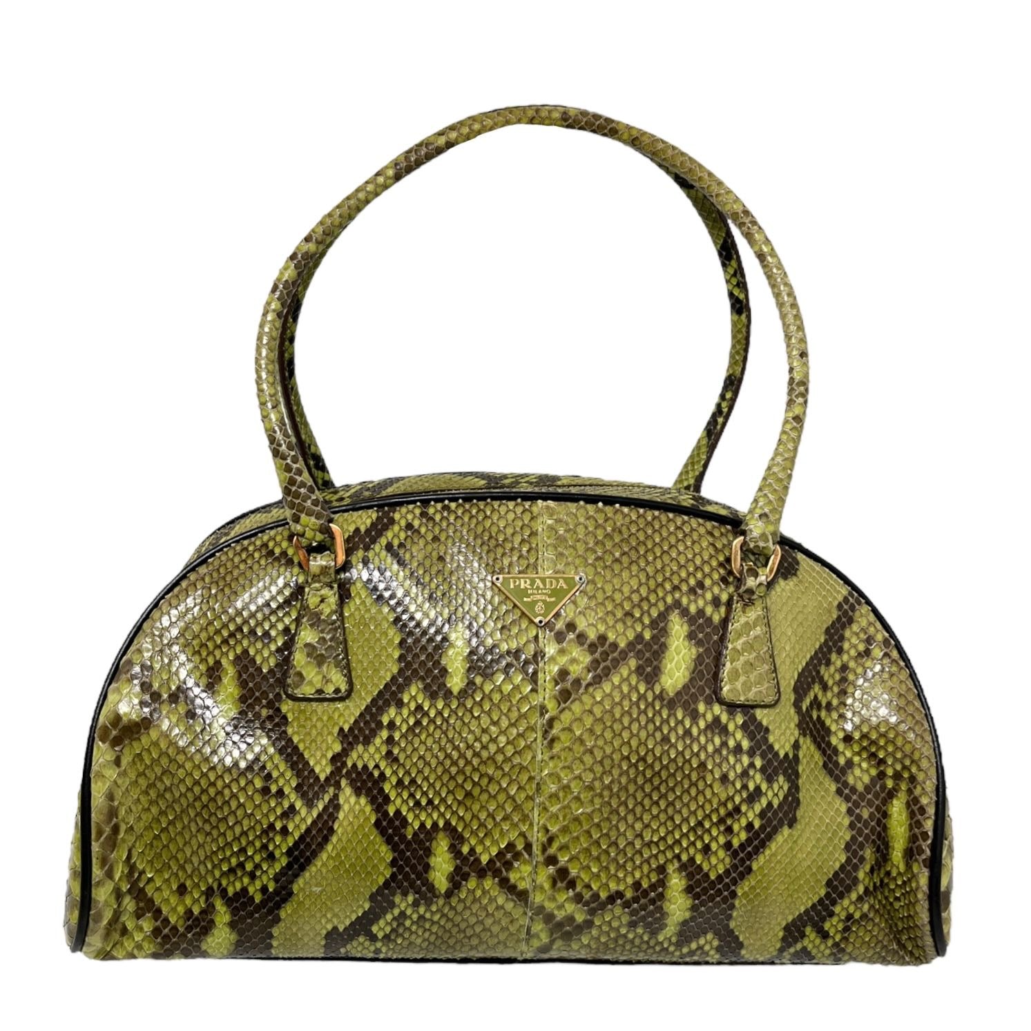 Prada Green Snakeskin Boston Bag – Treasures of NYC
