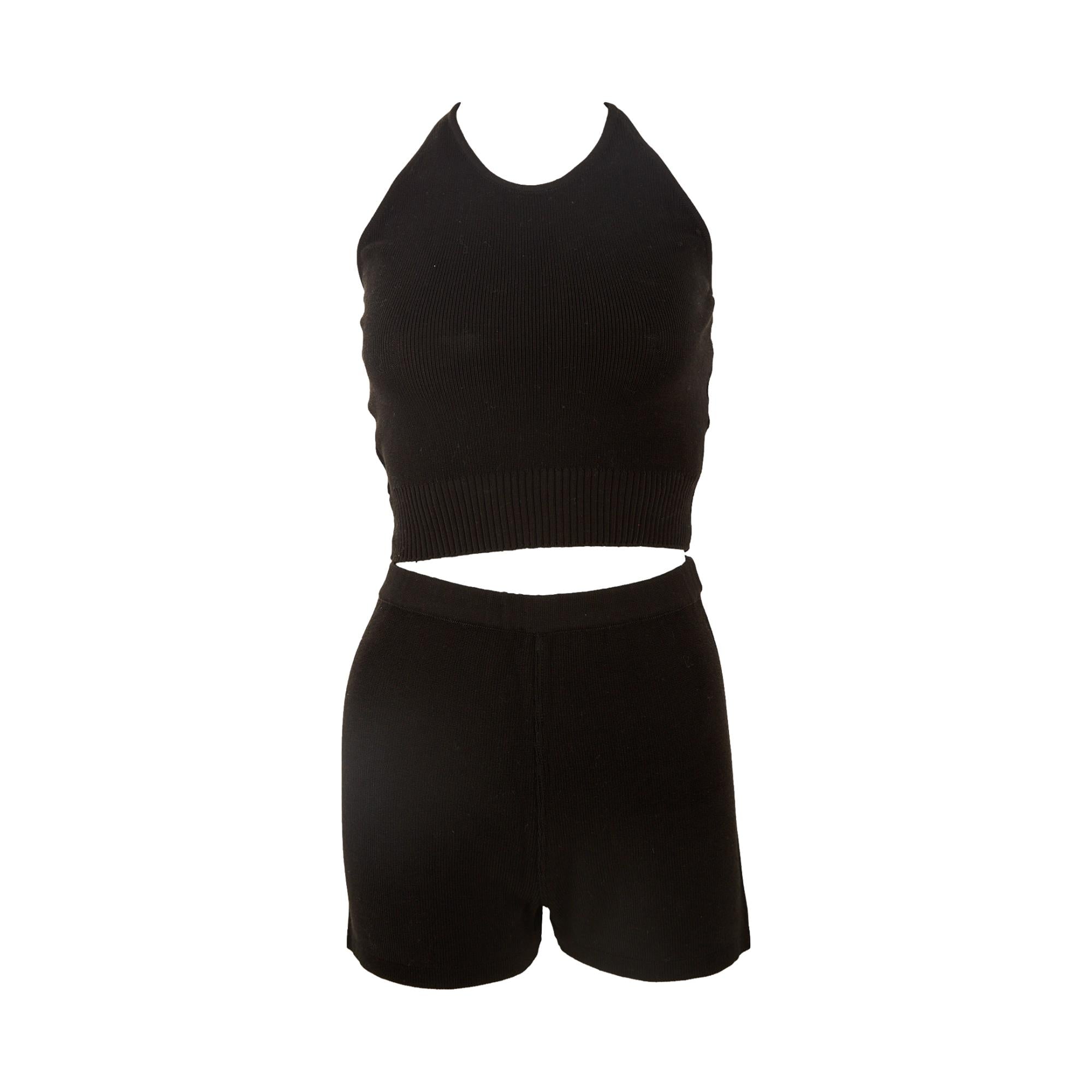 Chanel Black Logo Halter Top -Treasures of NYC