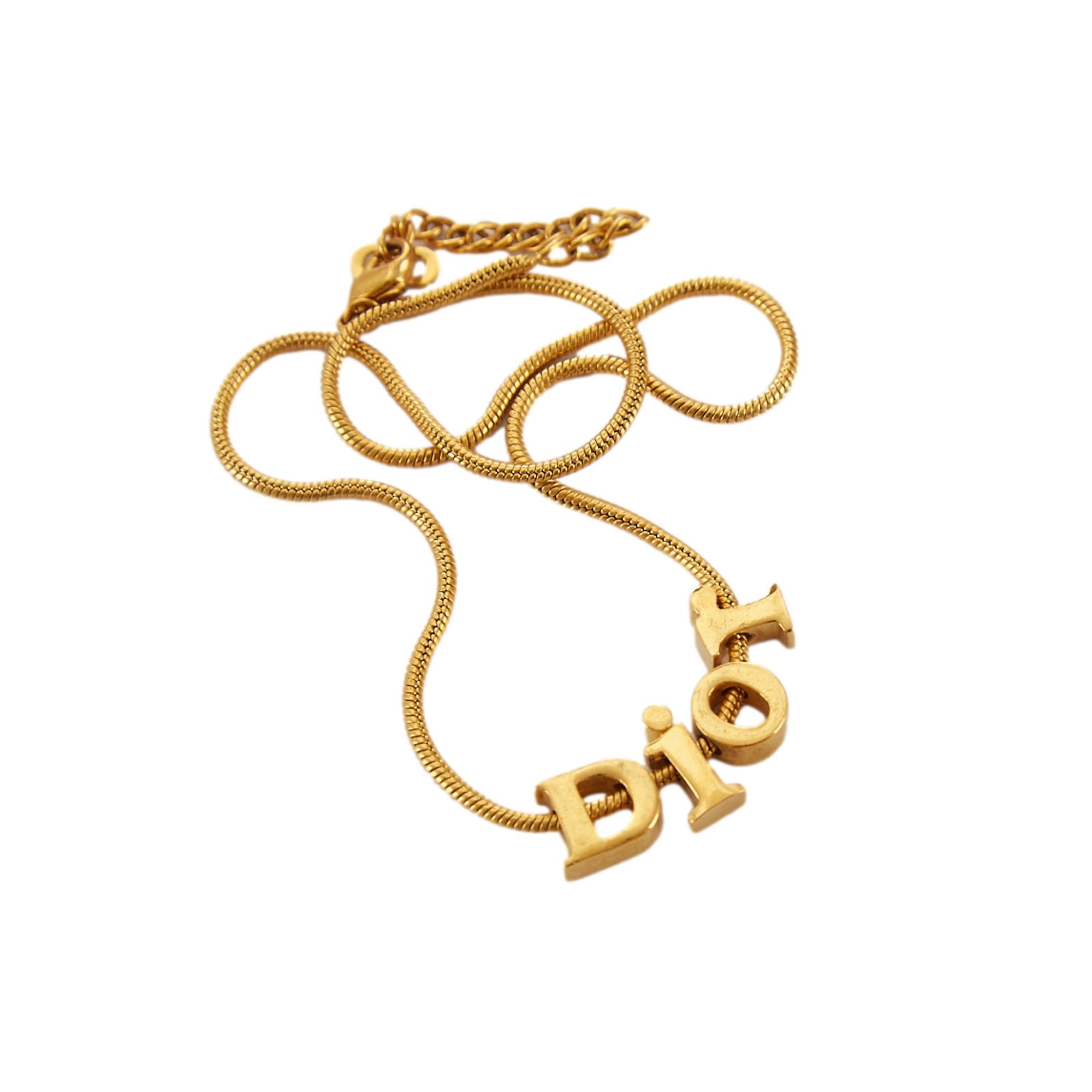 Dior Gold Logo Necklace – Treasures of NYC