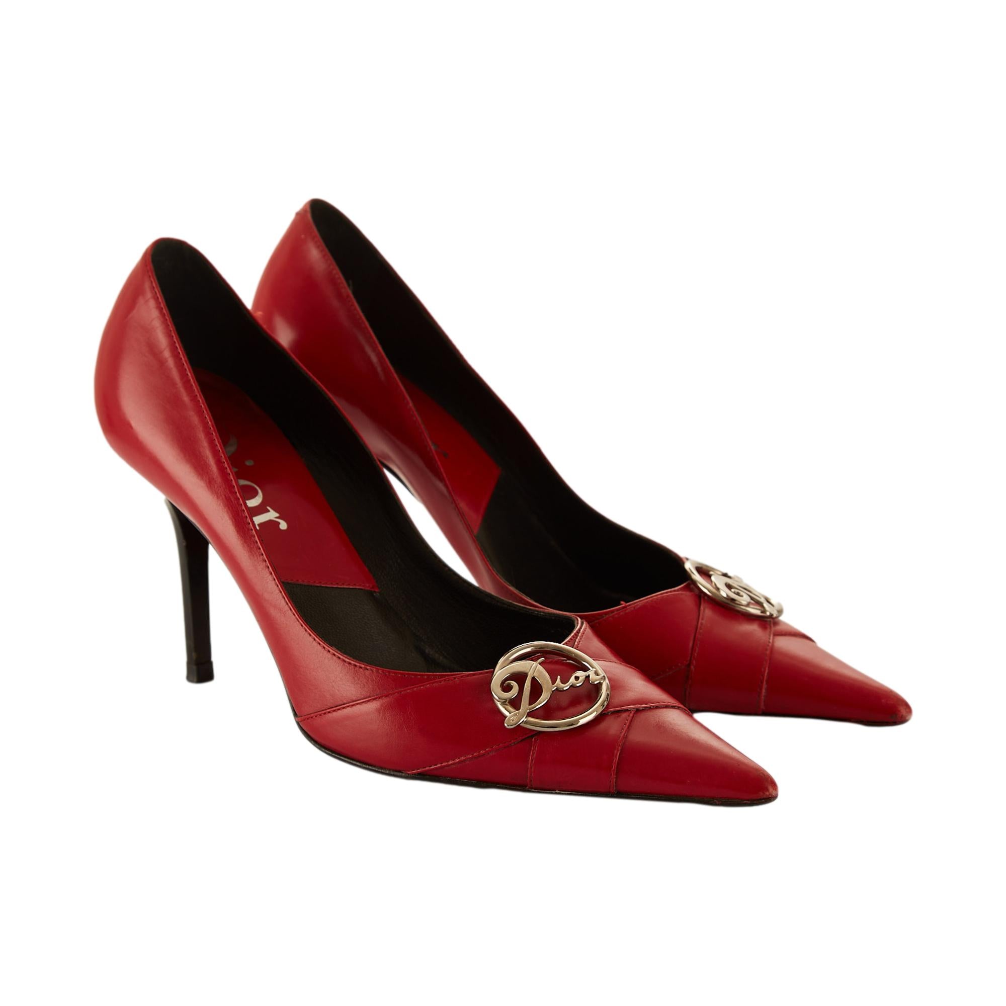 Dior Red Logo Pendant Heels – Treasures of NYC