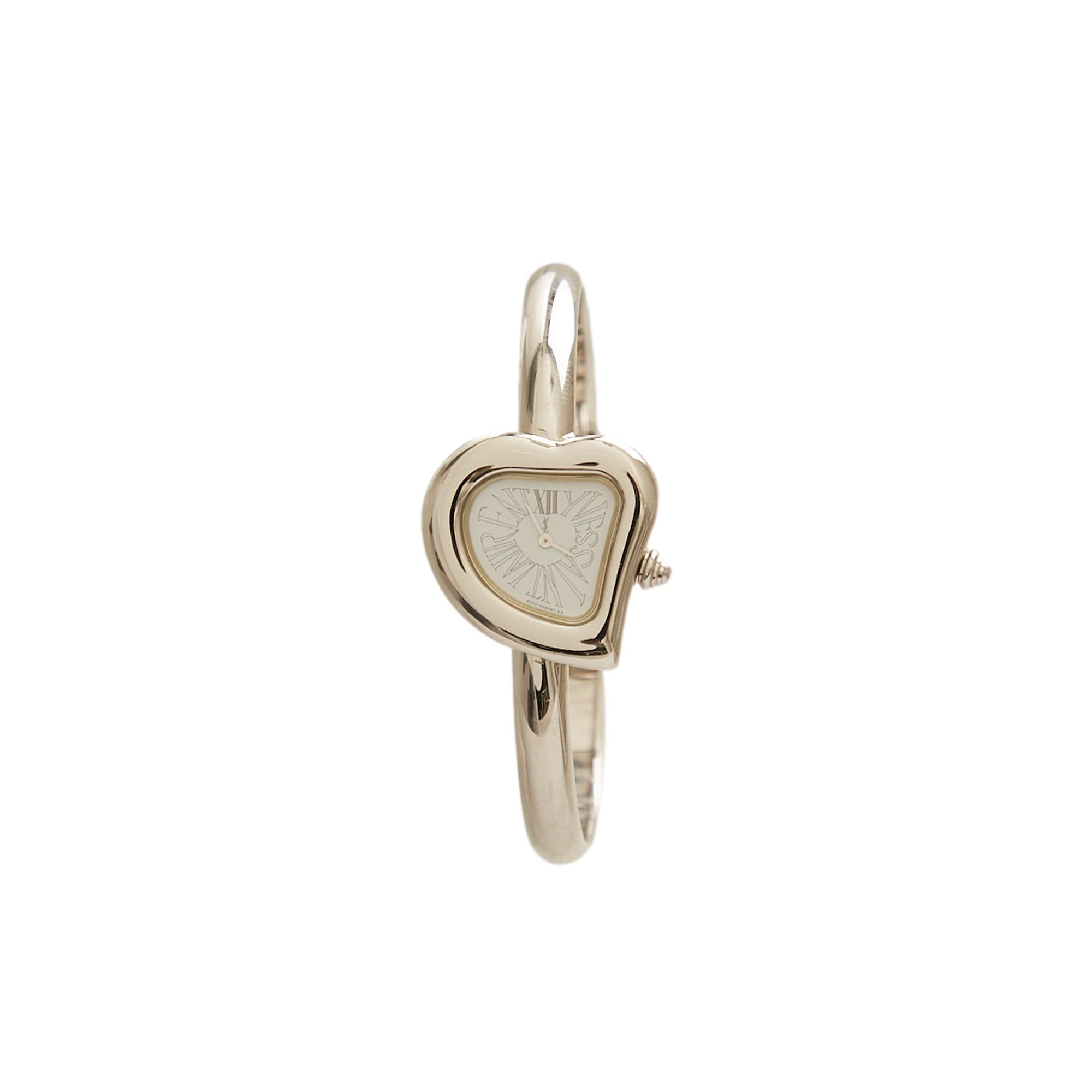 YSL Silver Heart Logo Watch – Treasures of NYC