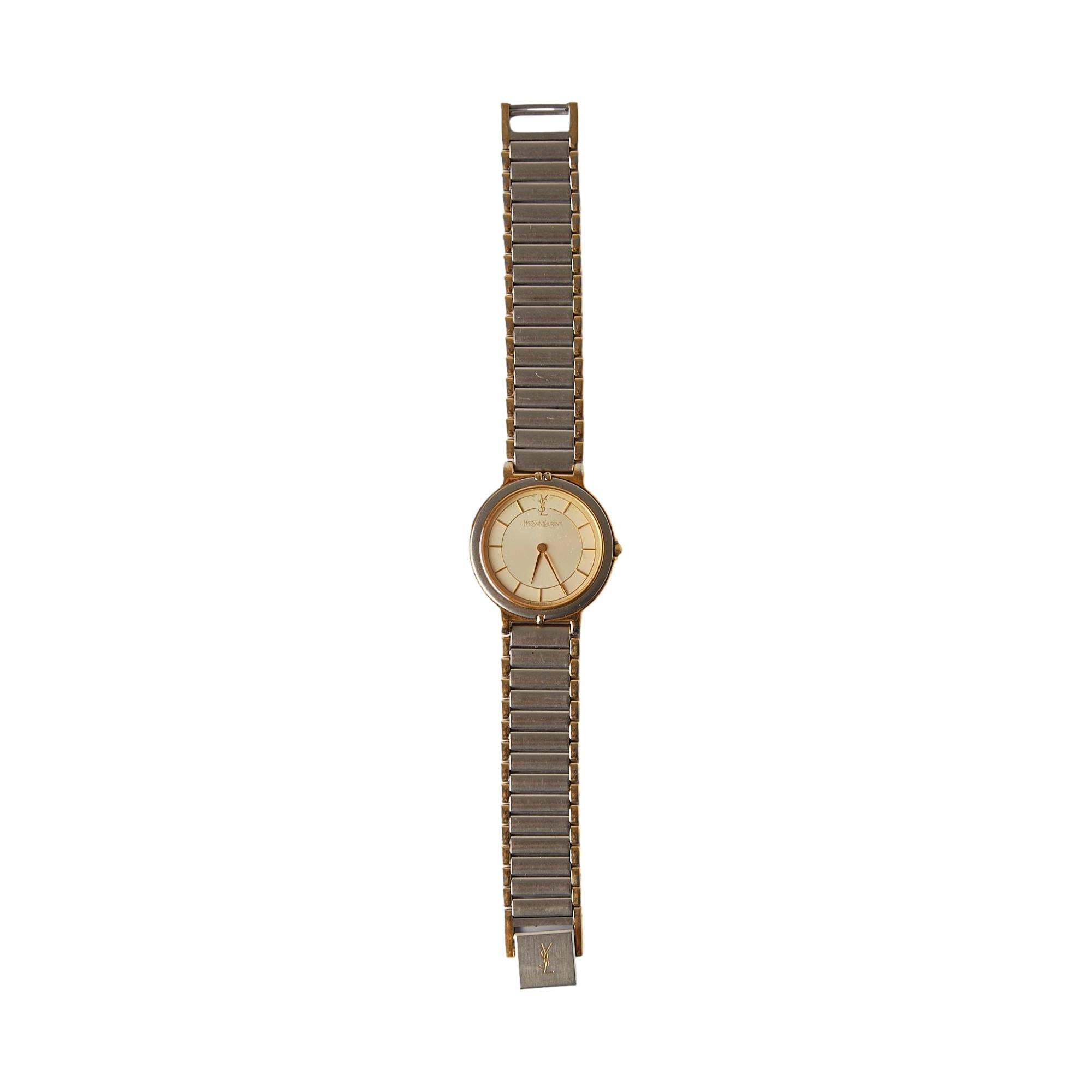 YSL Silver + Gold Ivory Oversized Watch 6 – Treasures of NYC