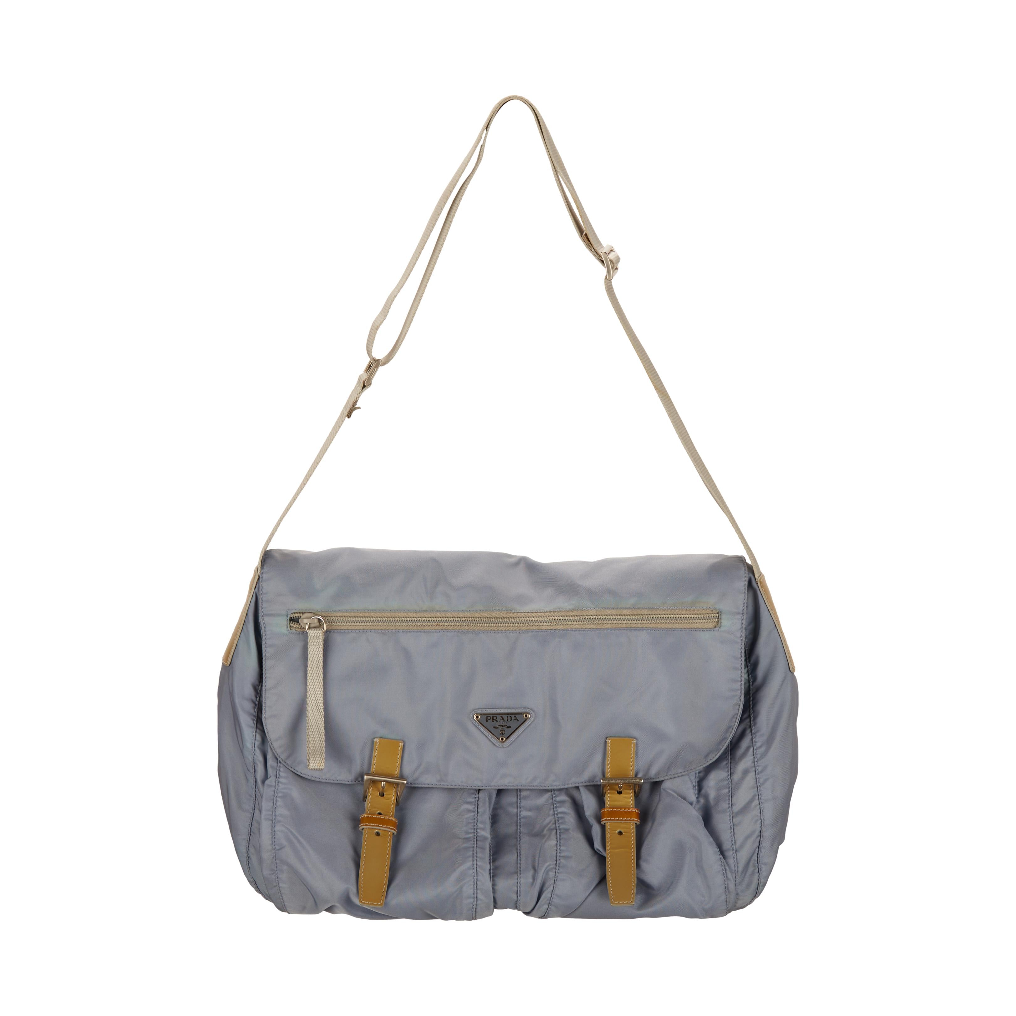 Prada Baby Blue Nylon Messenger bag – Treasures of NYC