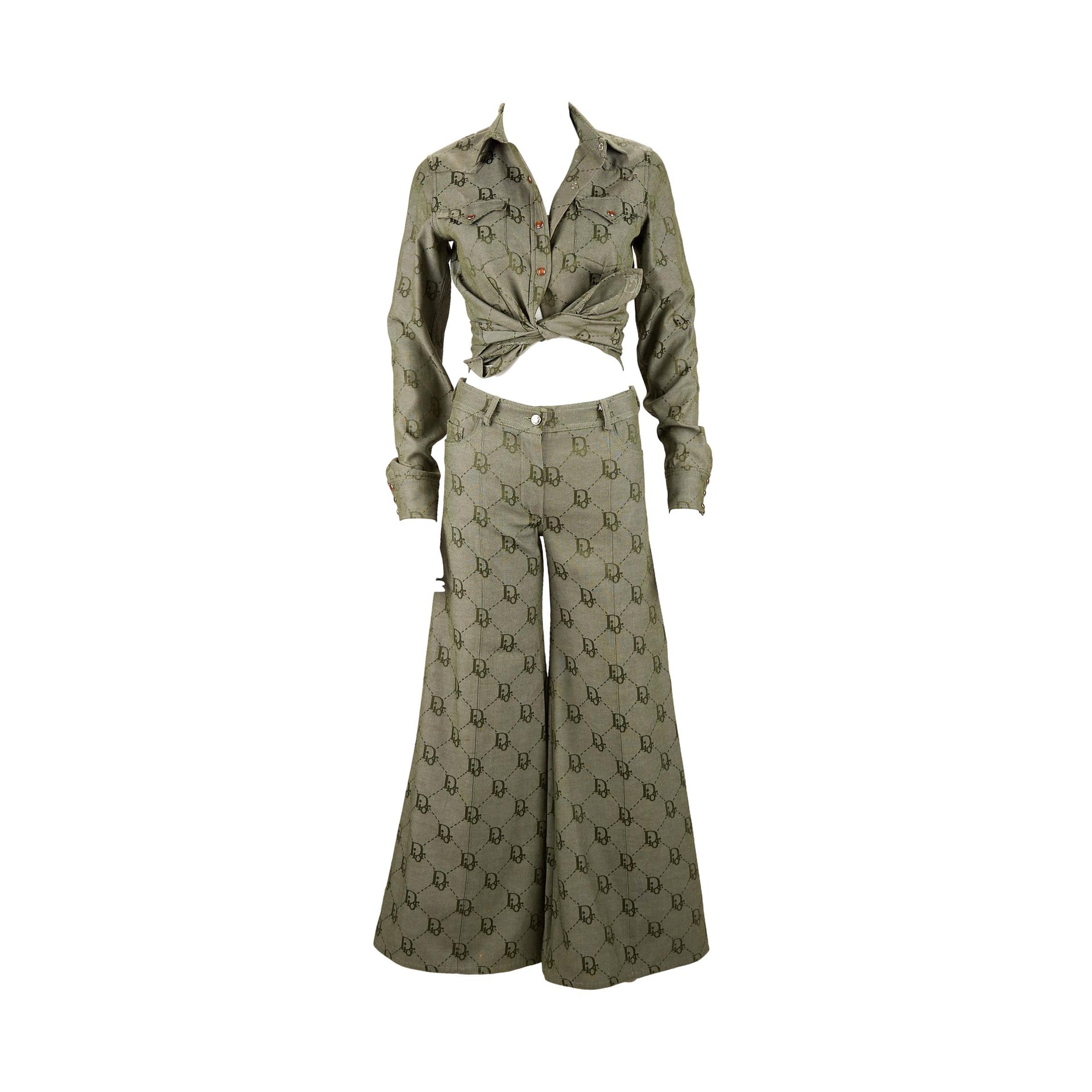 Dior Green Logo Flare Pant Set – Treasures of NYC