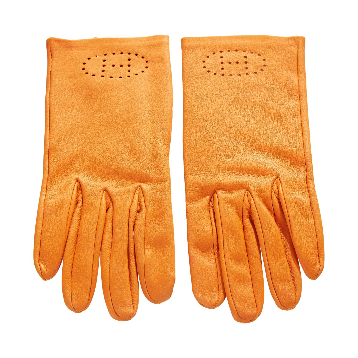 Hermes Orange Leather Gloves – Treasures of NYC