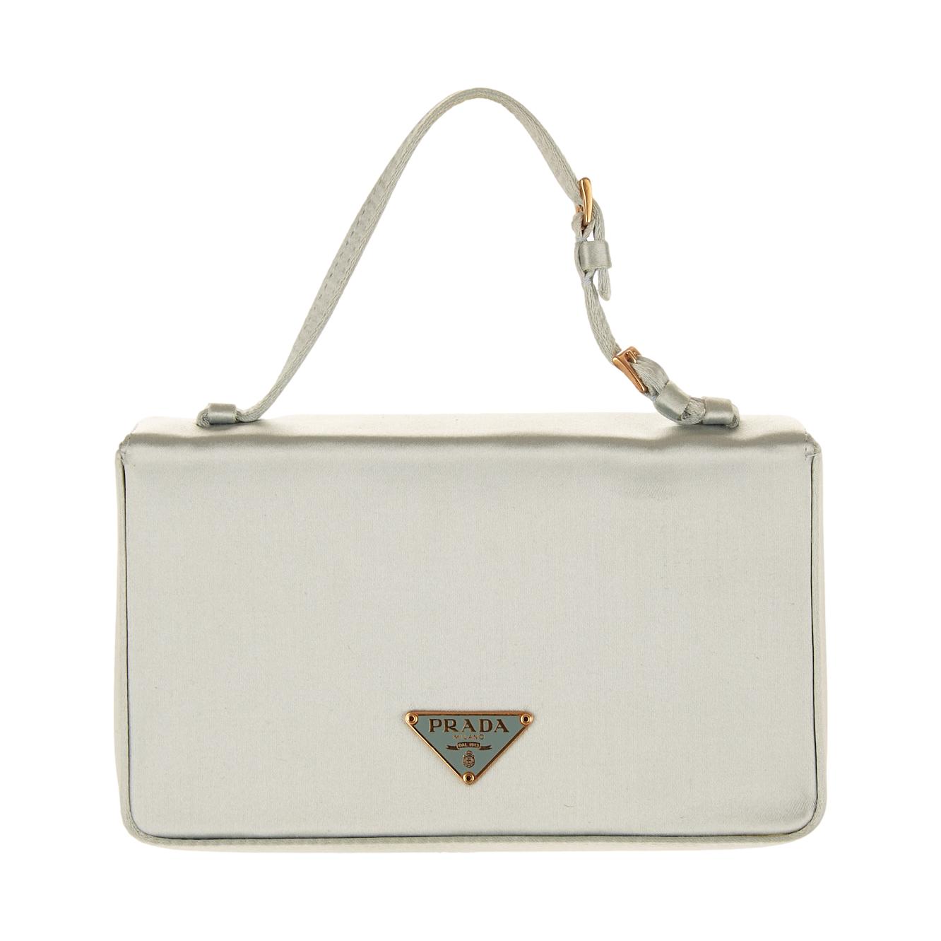 Prada Baby Blue Satin Mini Bag – Treasures of NYC