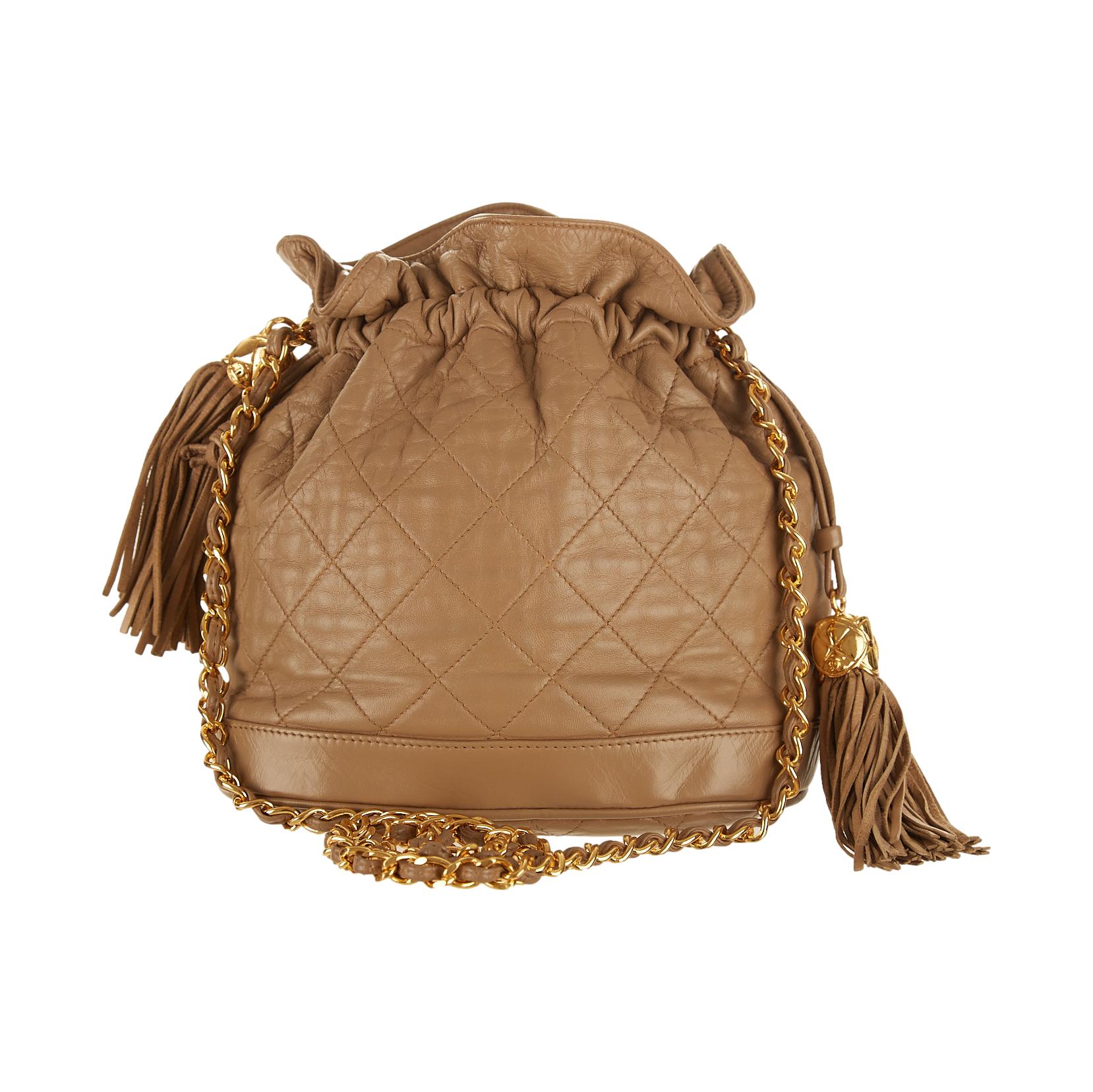 Chanel Tan Fringe Drawstring Shoulder Bag – Treasures of NYC