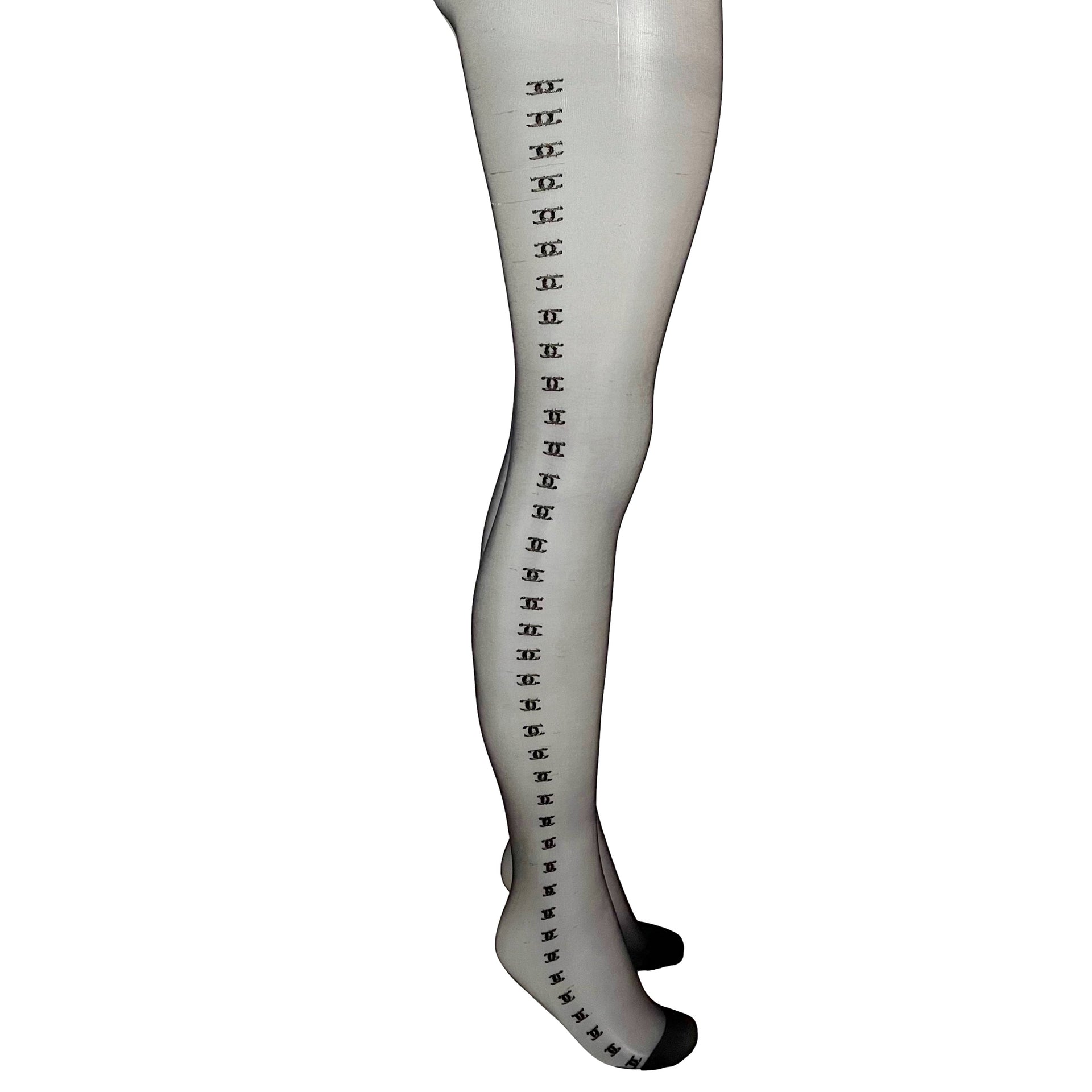 Treasures of NYC - Chanel Black Sheer Logo Tights