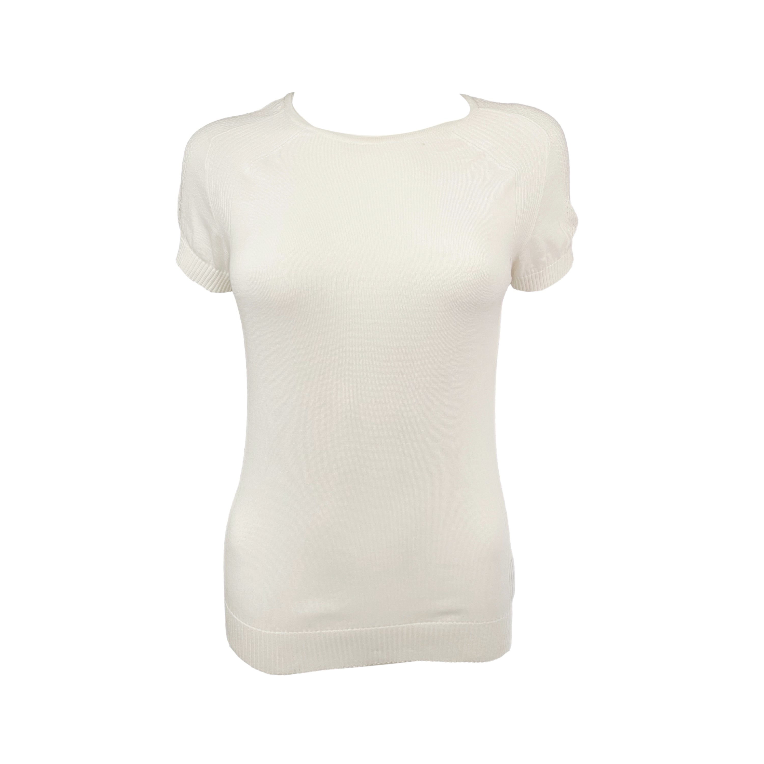 Treasures of NYC - Chanel White Logo Knit Top