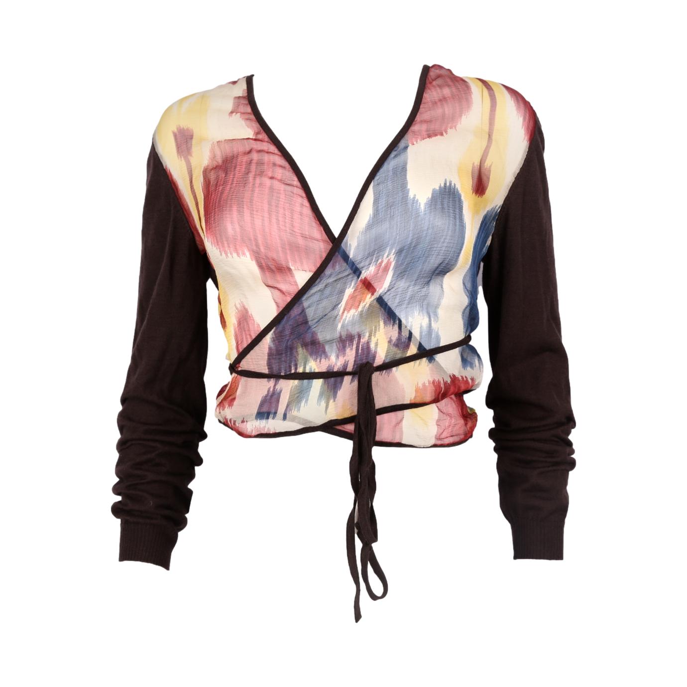 Treasures of NYC - Dior Brown Sheer Tie Top
