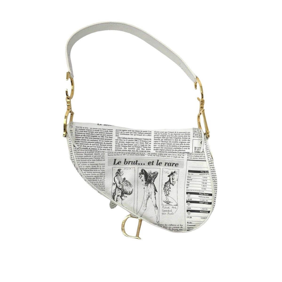 Treasures of NYC - Dior Newsprint Saddle Bag