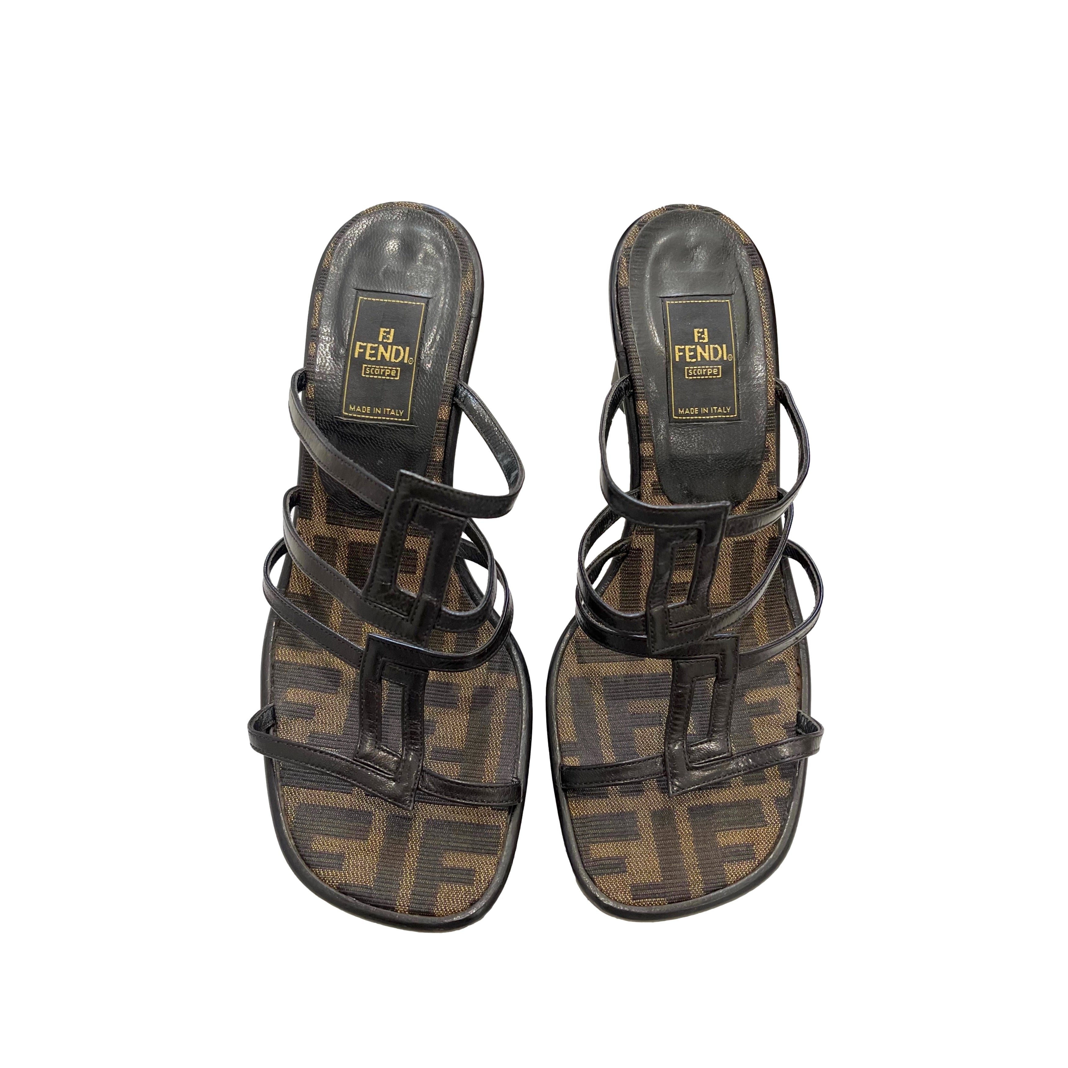 Treasures of NYC - Fendi Brown Logo Heels