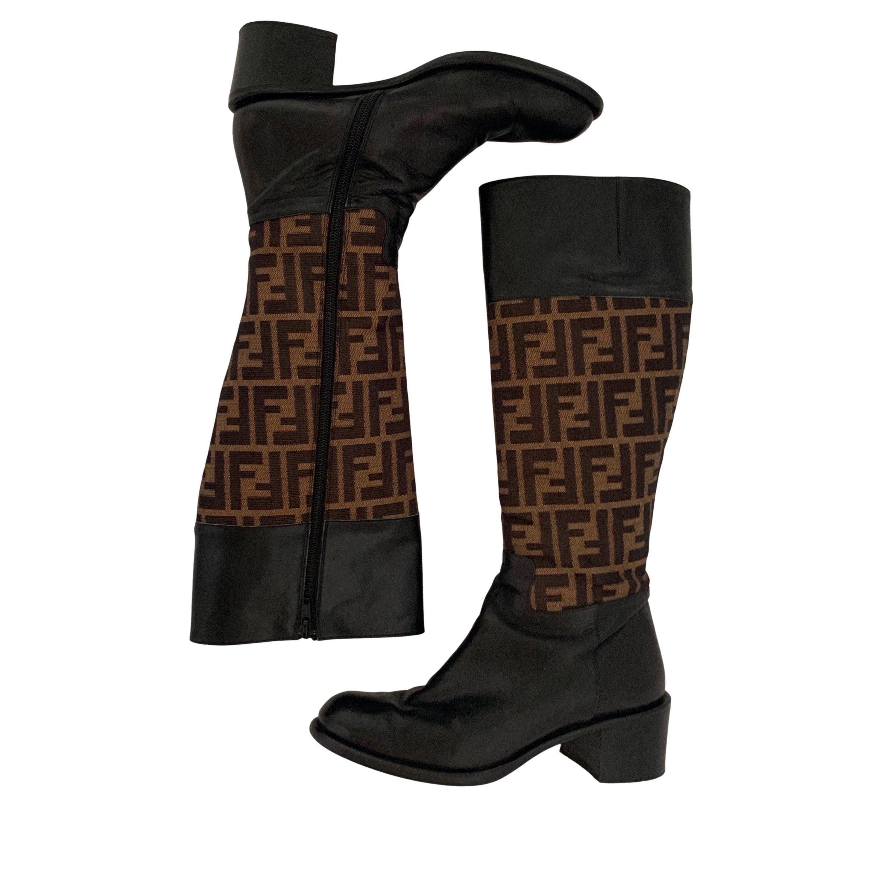 Treasures of NYC - Fendi Logo Riding Boots