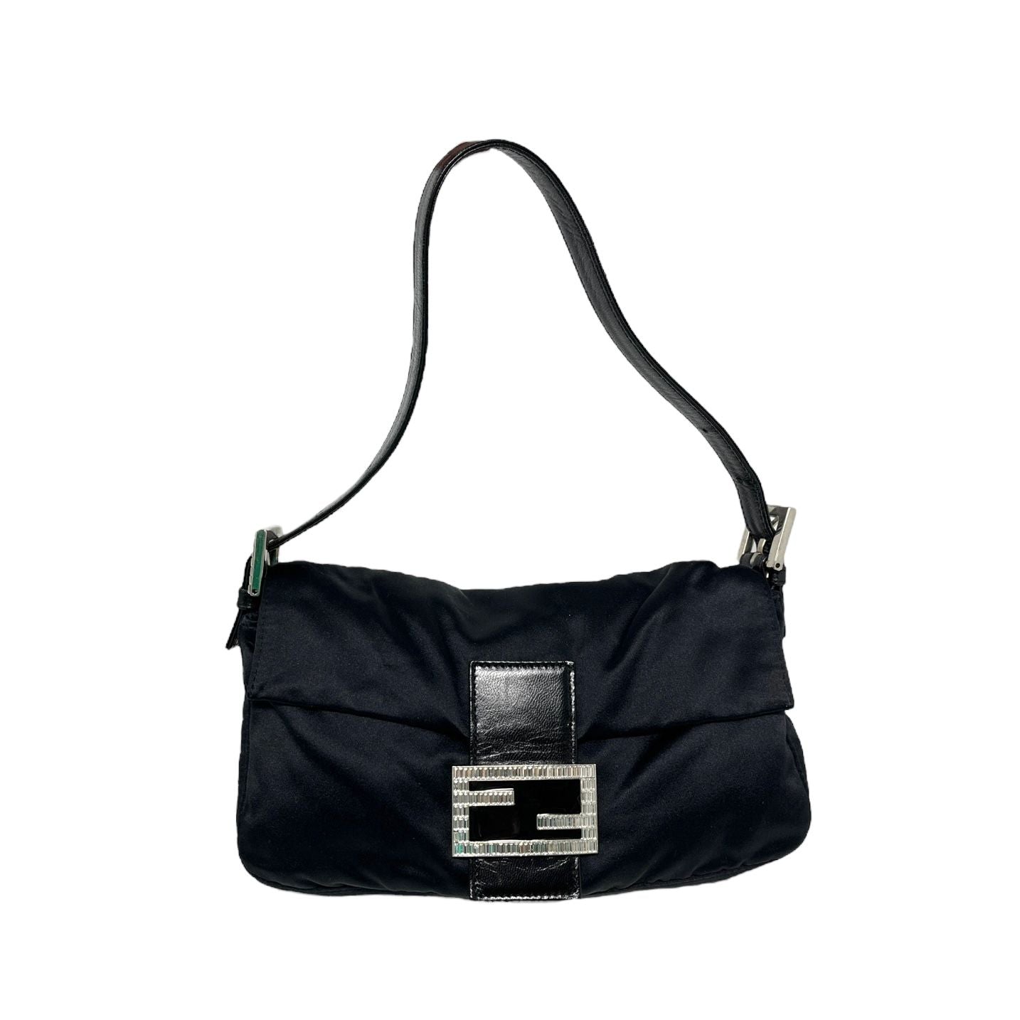 Fendi Black Rhinestone Logo Baguette – Treasures of NYC