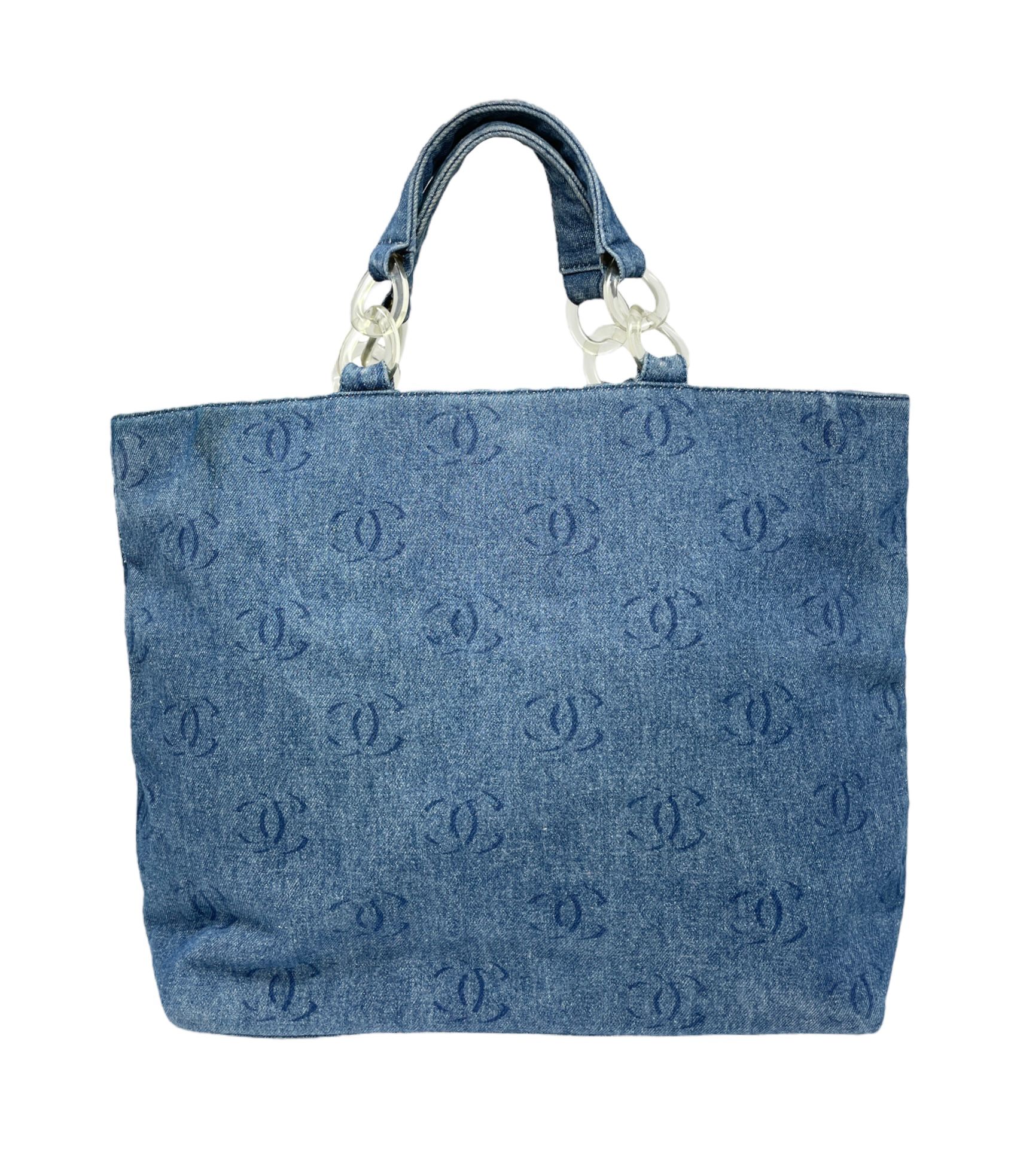 Chanel Blue Denim Logo Shoulder Bag – Treasures of NYC