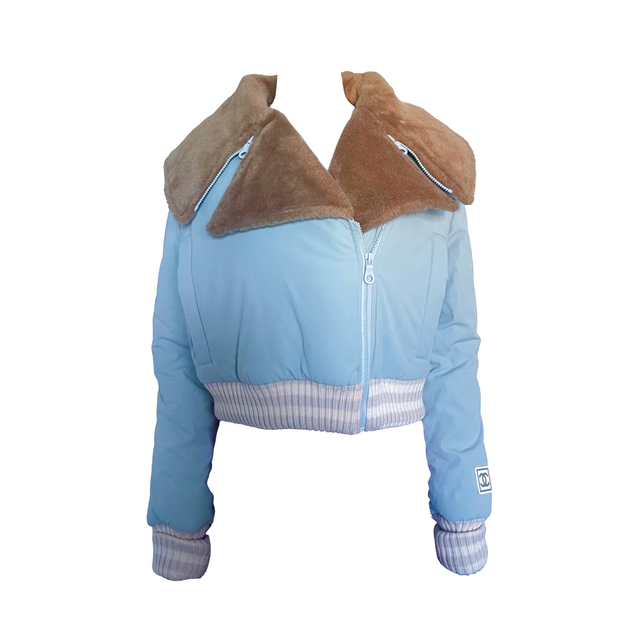 Treasures of NYC - Chanel Baby Blue Colorblock Coat