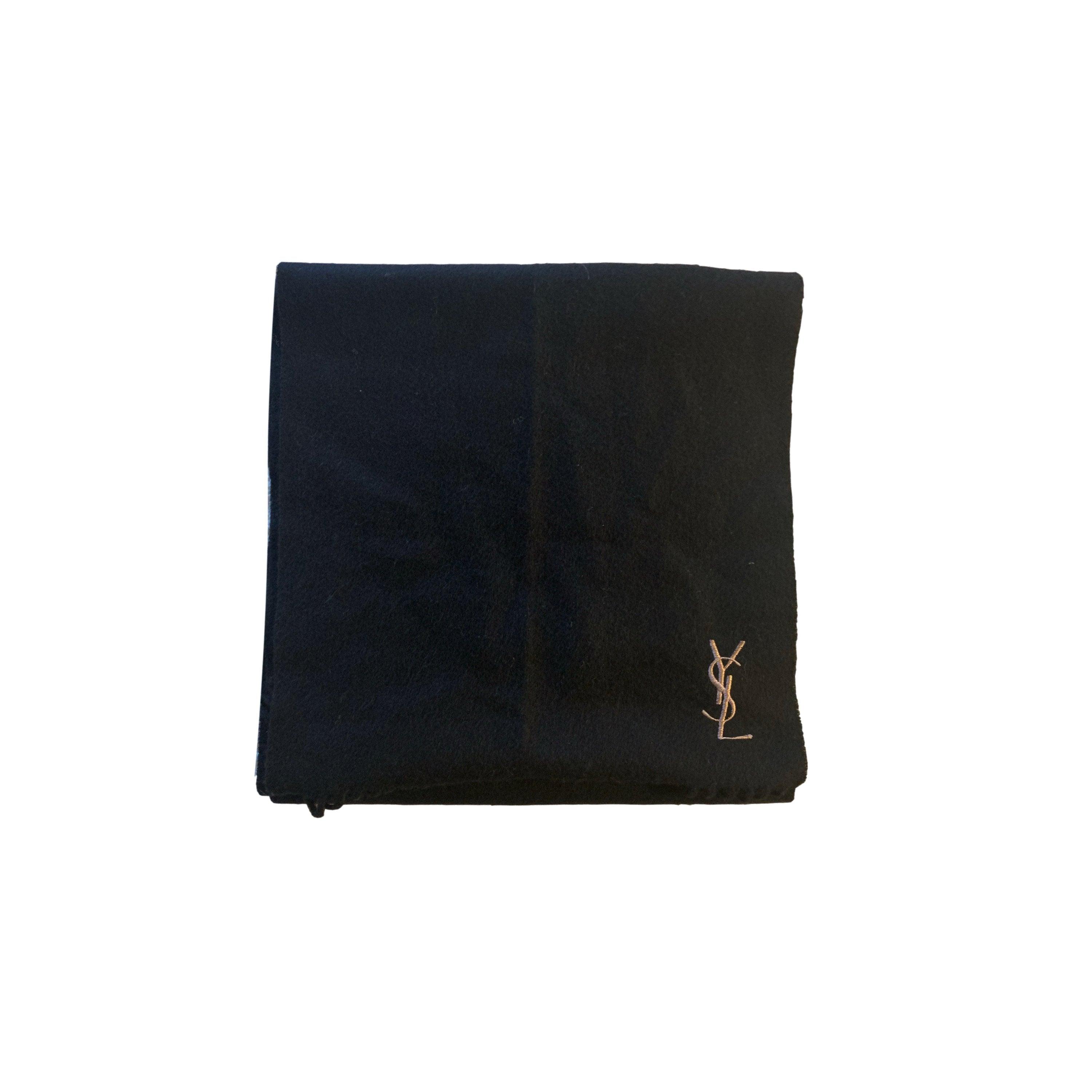Treasures of NYC - YSL Black Logo Fringe Scarf